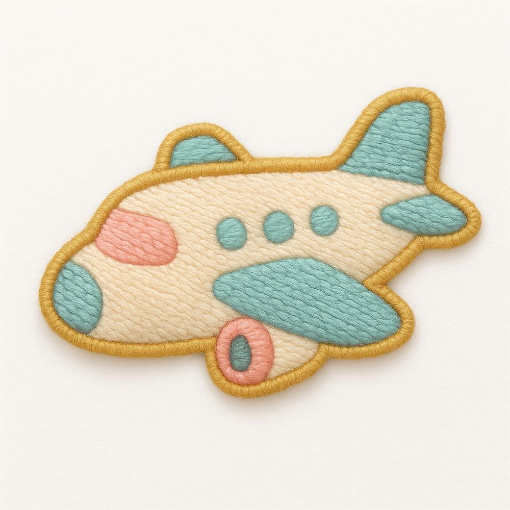 Colorful embroidered airplane patch. | Free Photo - rawpixel