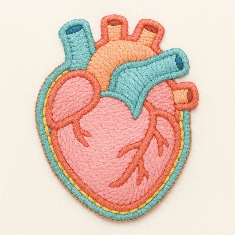 Colorful embroidered anatomical heart | Free Photo - rawpixel