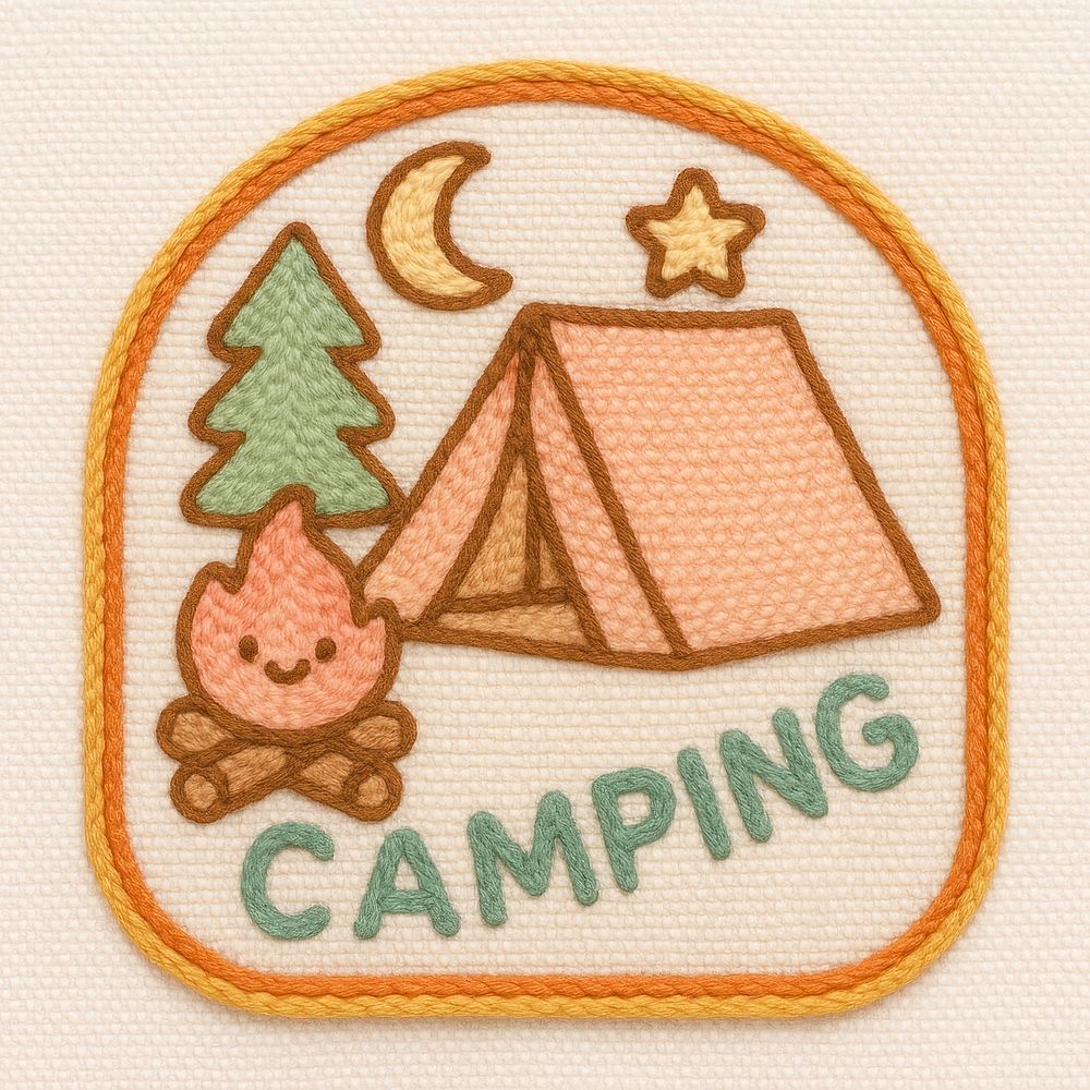 Cute embroidered camping patch | Free Photo - rawpixel