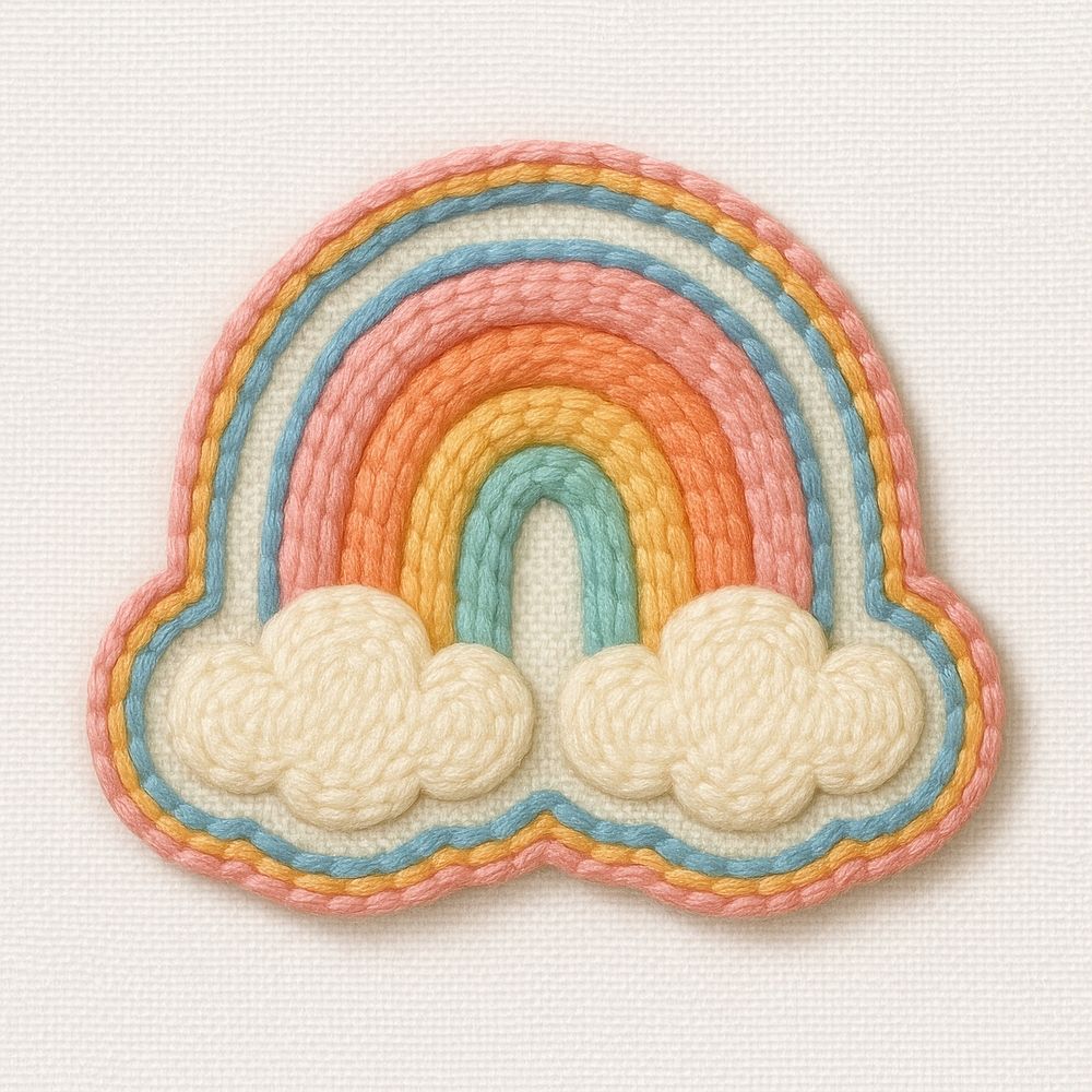 Colorful embroidered rainbow patch. | Free Photo - rawpixel