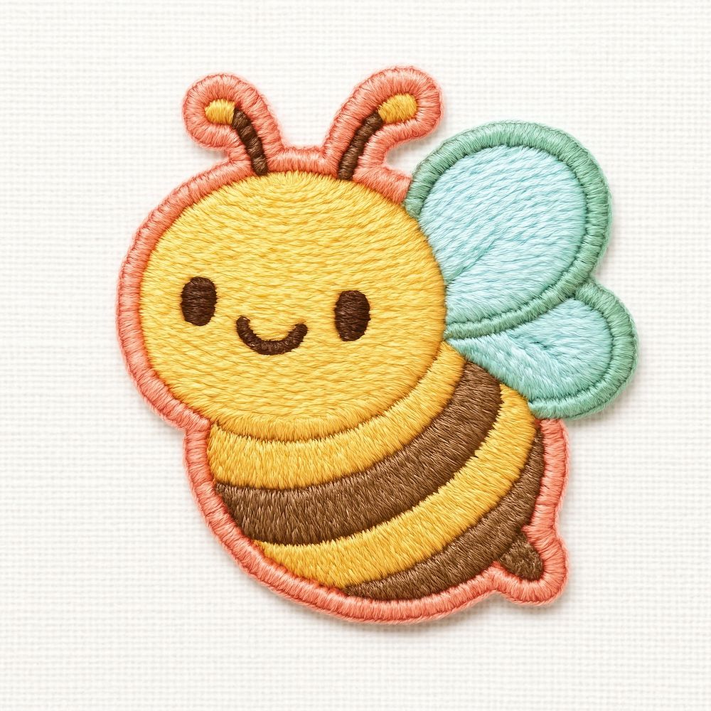 Cute embroidered bee patch | Free Photo - rawpixel