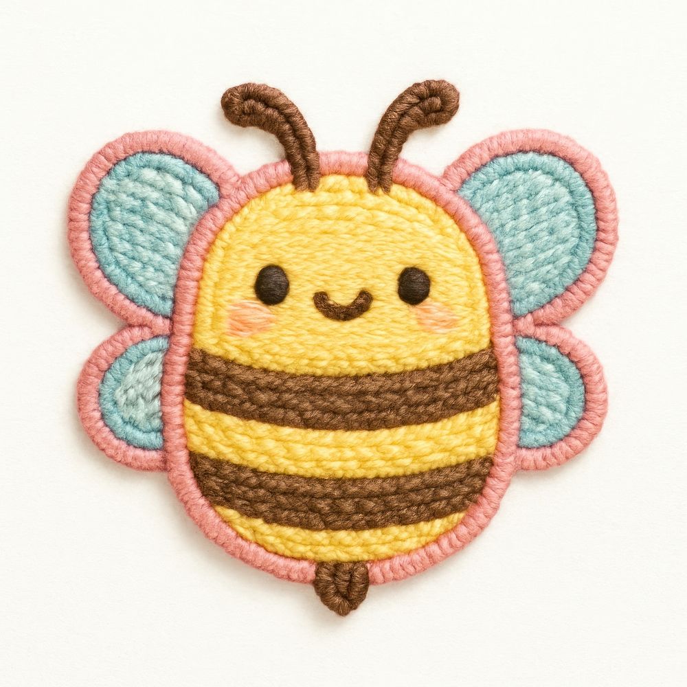Cute embroidered bee patch. | Free Photo - rawpixel