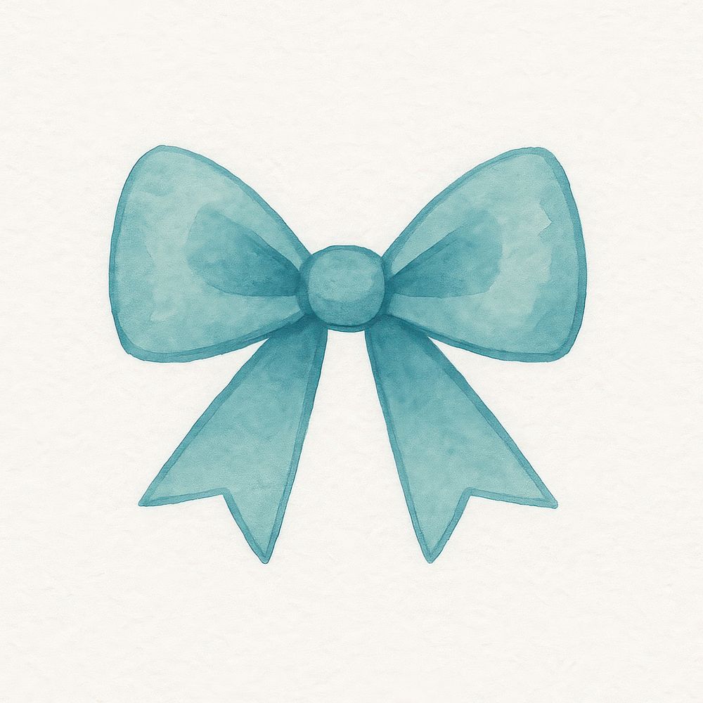 Elegant blue watercolor bow | Free Photo Illustration - rawpixel