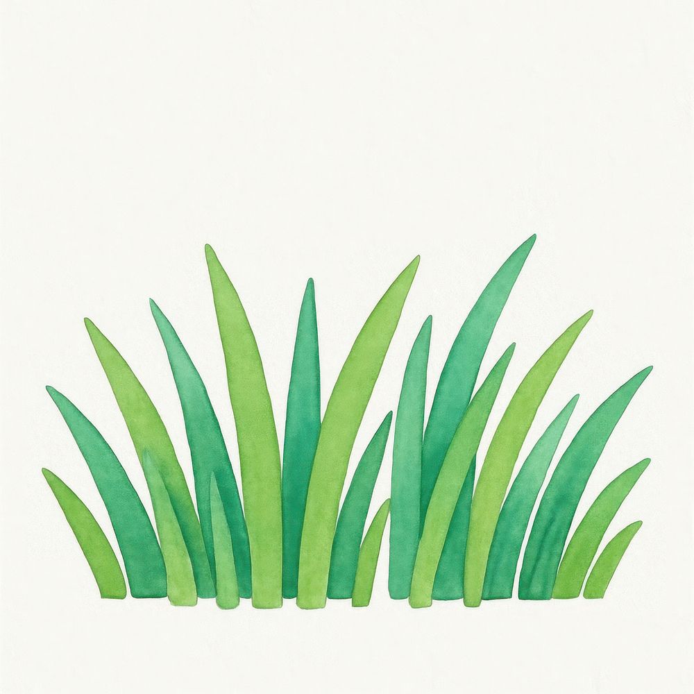 Watercolor green grass illustration | Free Photo Illustration - rawpixel
