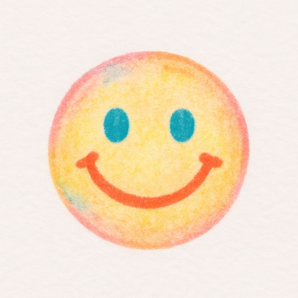 Colorful crayon smiley face | Free Photo Illustration - rawpixel