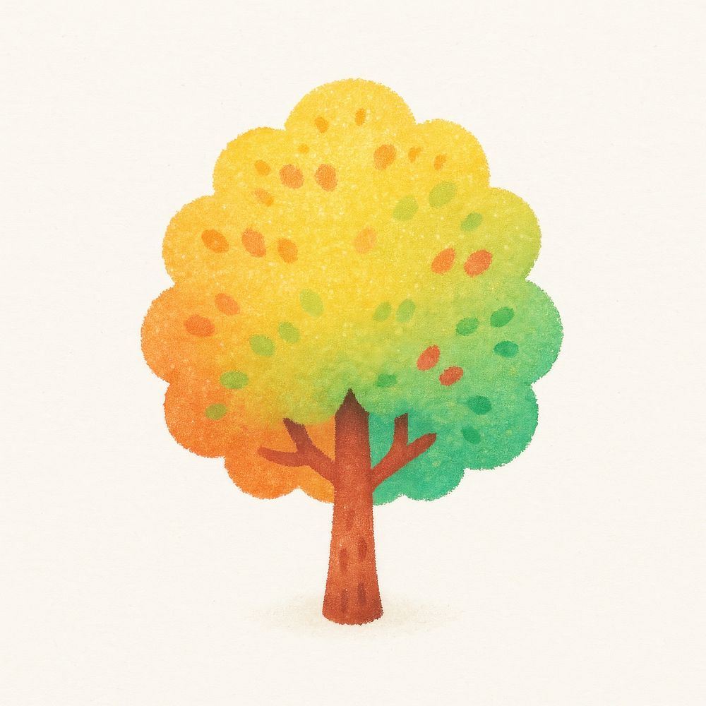 Colorful tree illustration art. | Free Photo Illustration - rawpixel