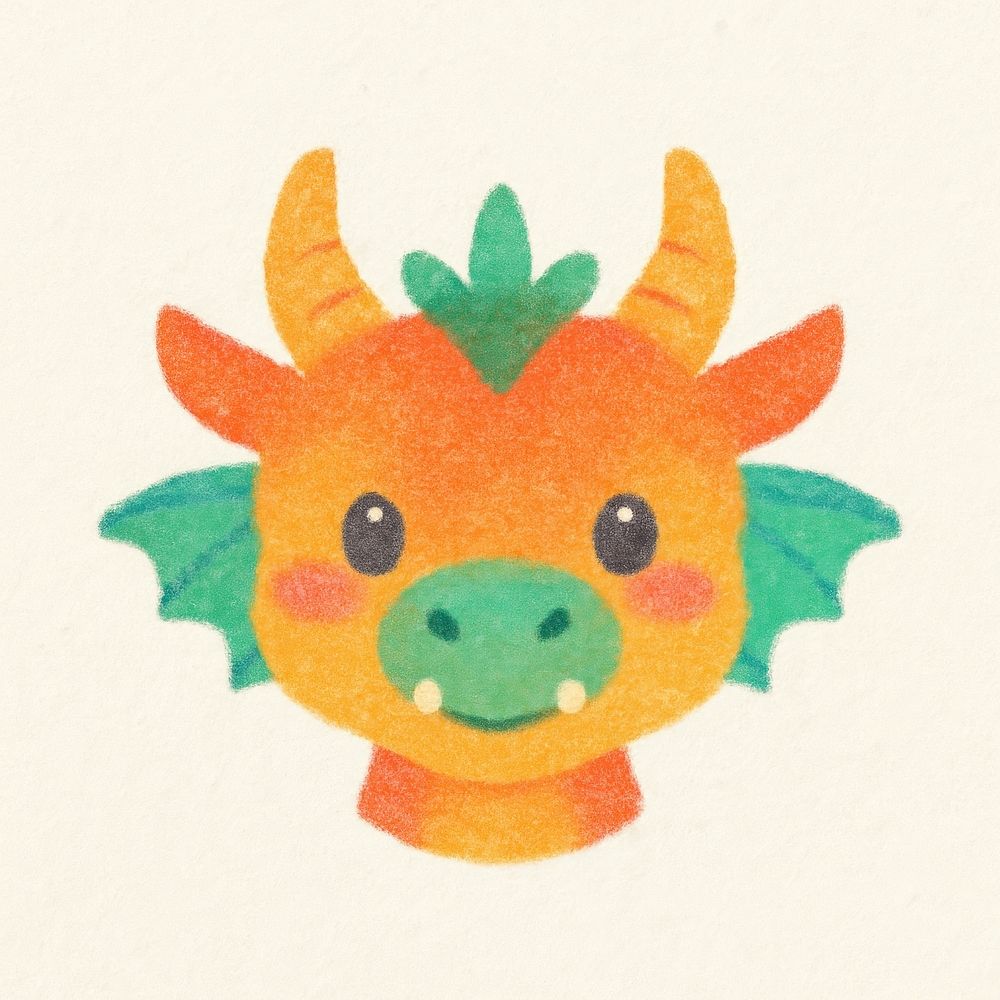 Cute dragon face illustration | Free Photo Illustration - rawpixel