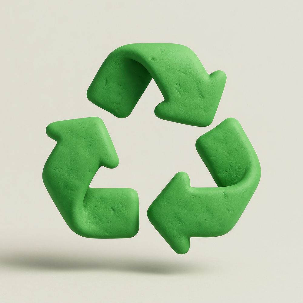 Clay recycle symbol floating | Free Photo Illustration - rawpixel