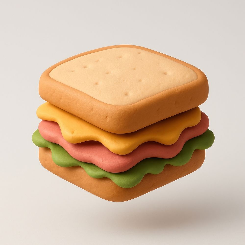 Playful clay sandwich illustration | Free Photo Illustration - rawpixel