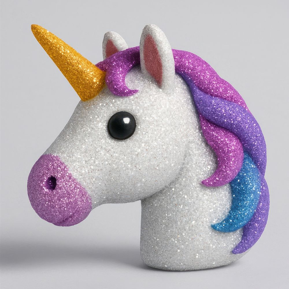Glittery unicorn head sculpture | Free Photo Illustration - rawpixel