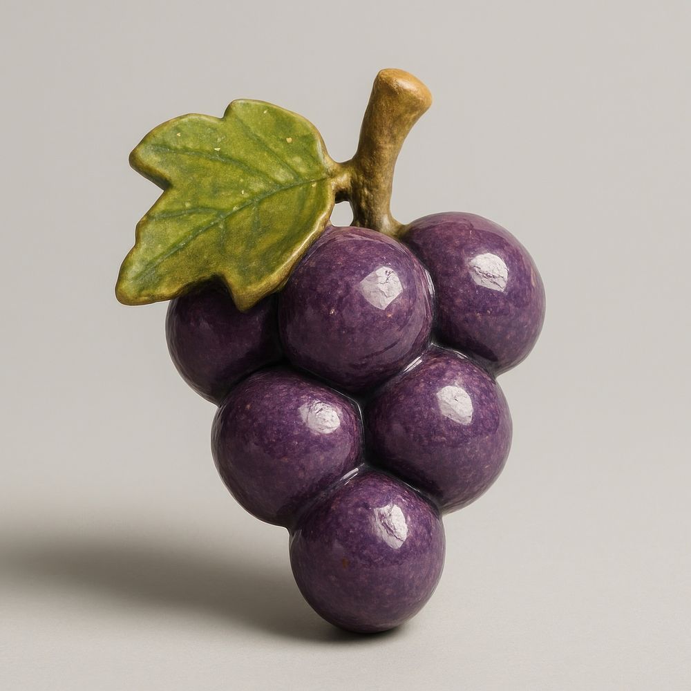 Ceramic grapes with green leaf | Free Photo Illustration - rawpixel