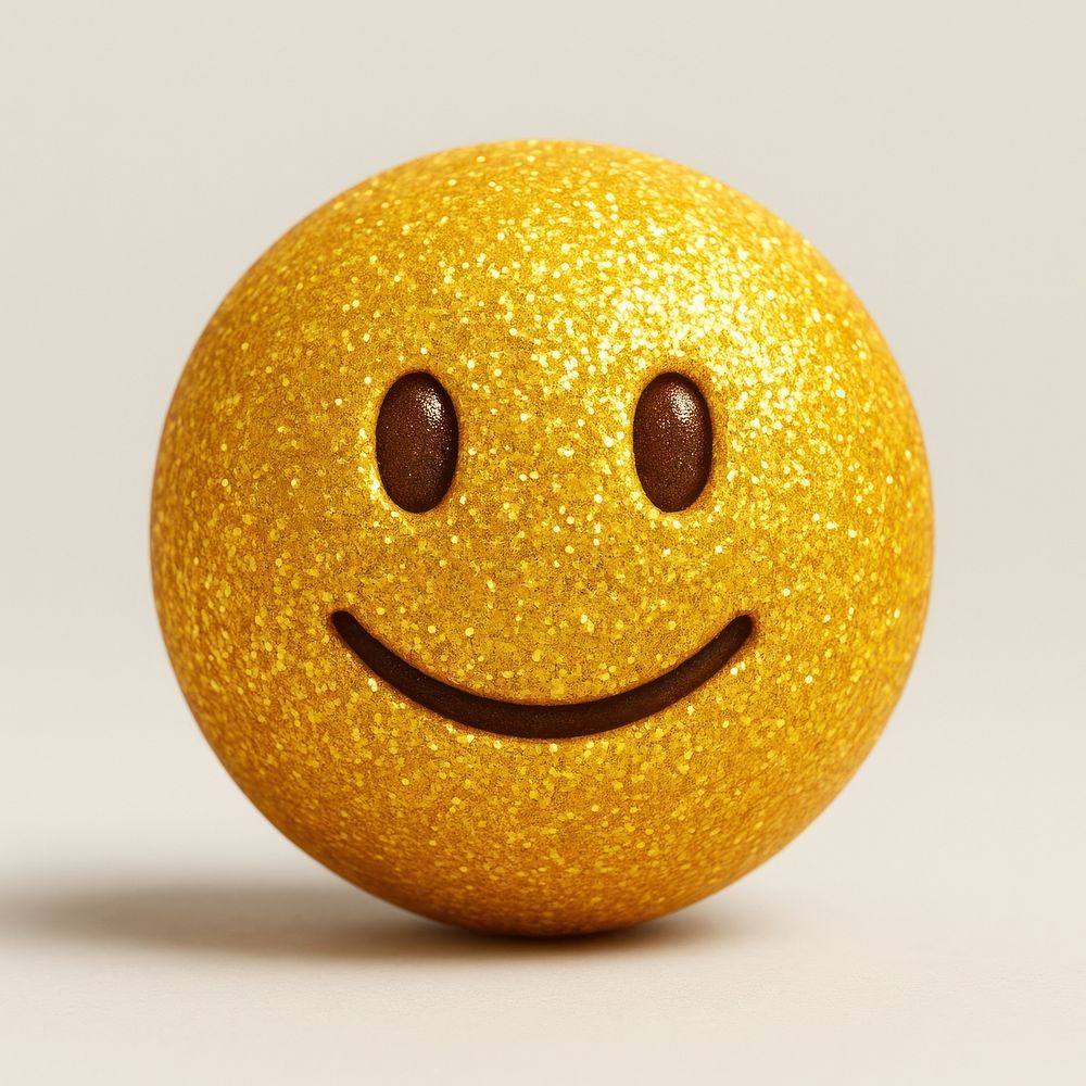 Glittery golden smiley face | Free Photo Illustration - rawpixel