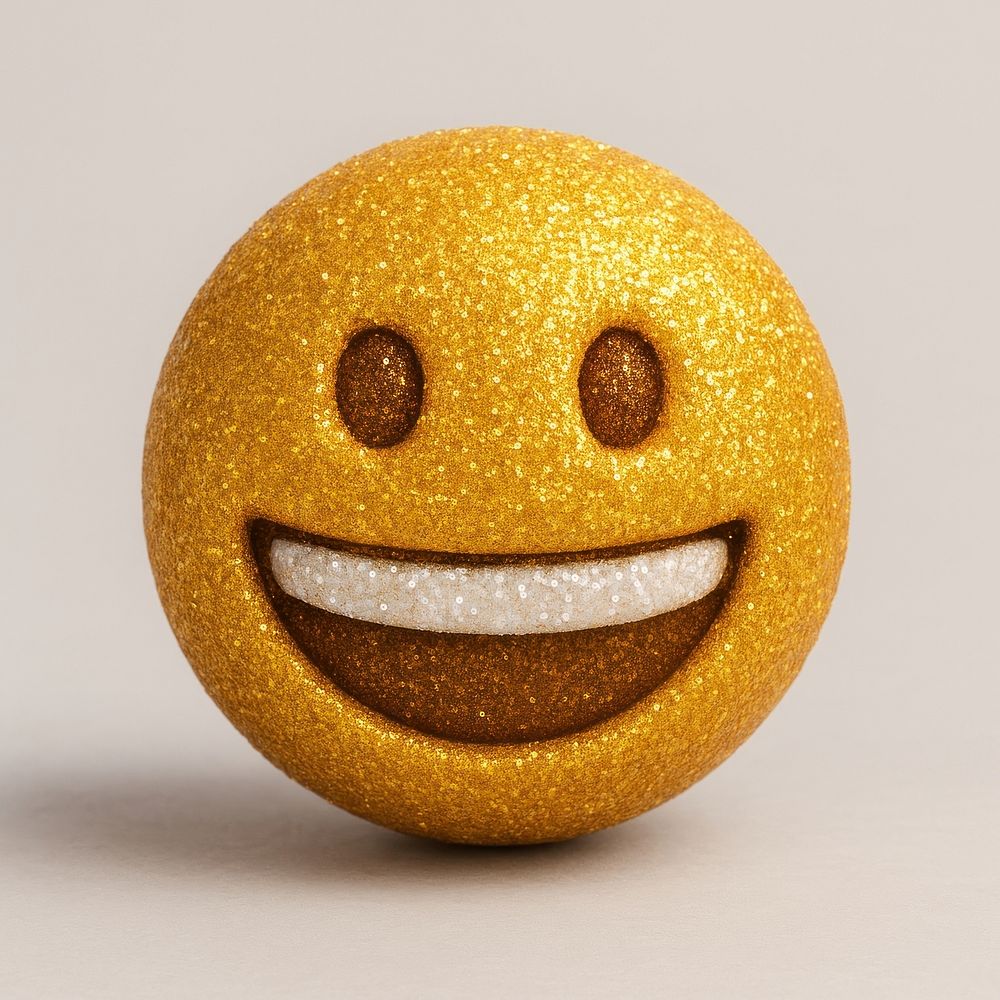 Glittery golden smiley face | Free Photo Illustration - rawpixel