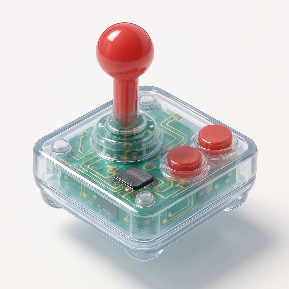 Retro gaming joystick illustration. | Free Photo Illustration - rawpixel