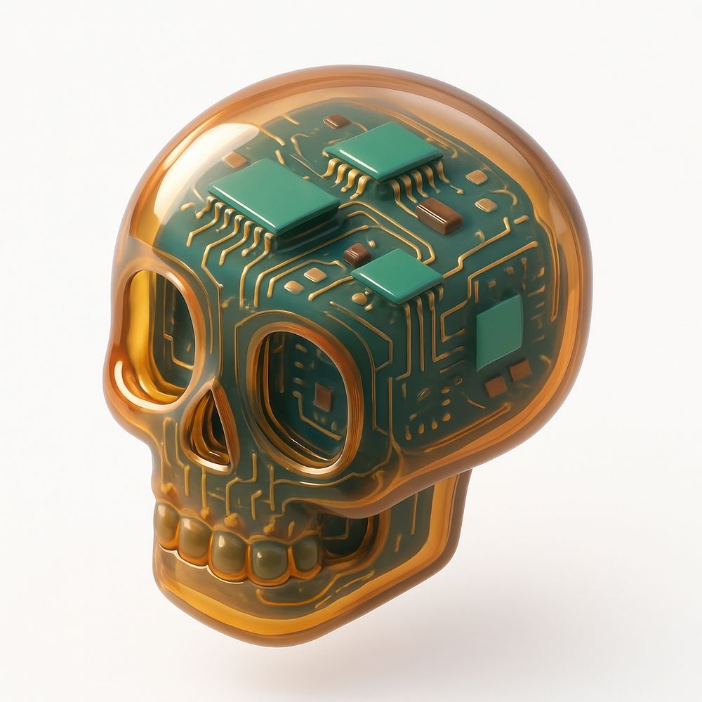 Futuristic skull with circuit | Free Photo Illustration - rawpixel
