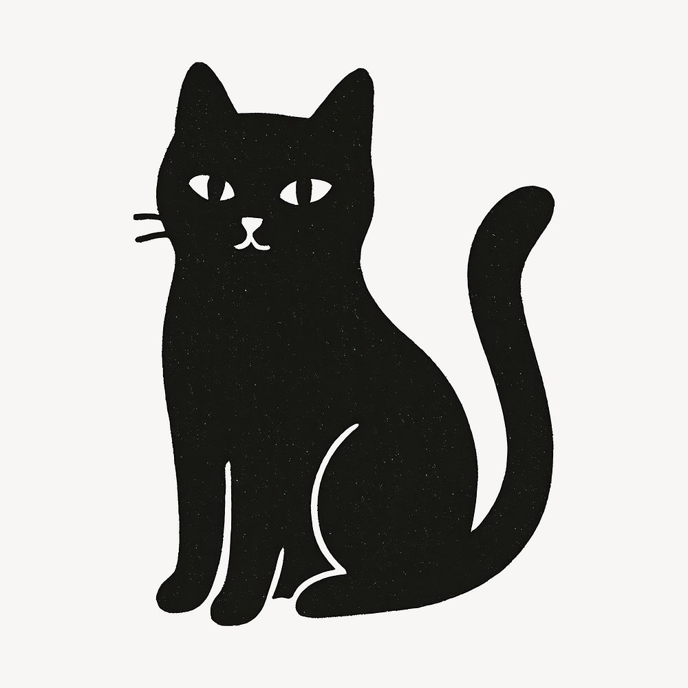 Minimalist black cat illustration | Free Photo Illustration - rawpixel