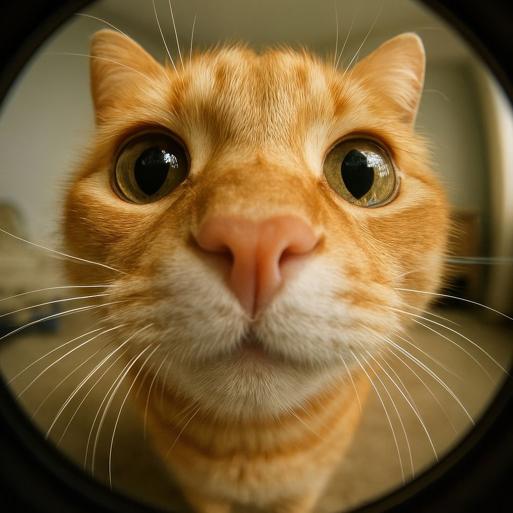 Curious cat fisheye perspective. | Free Photo - rawpixel