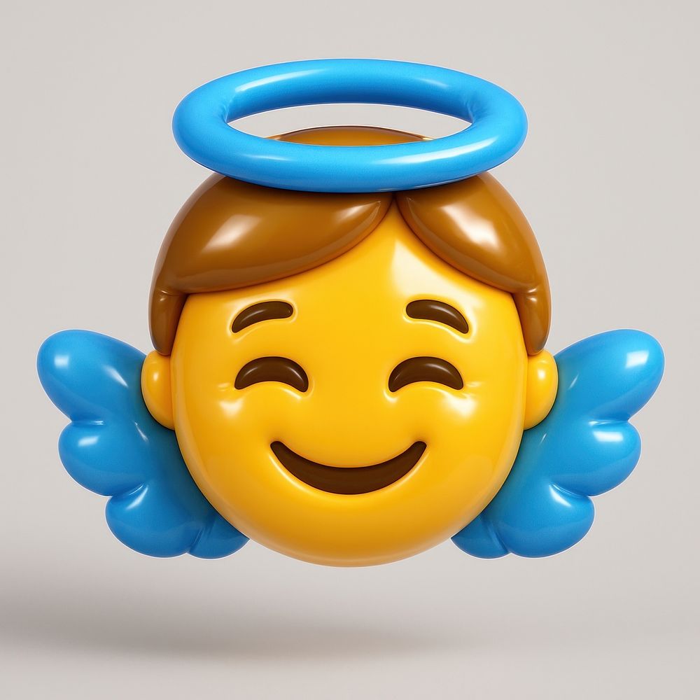 Smiling angel emoji illustration | Free Photo Illustration - rawpixel
