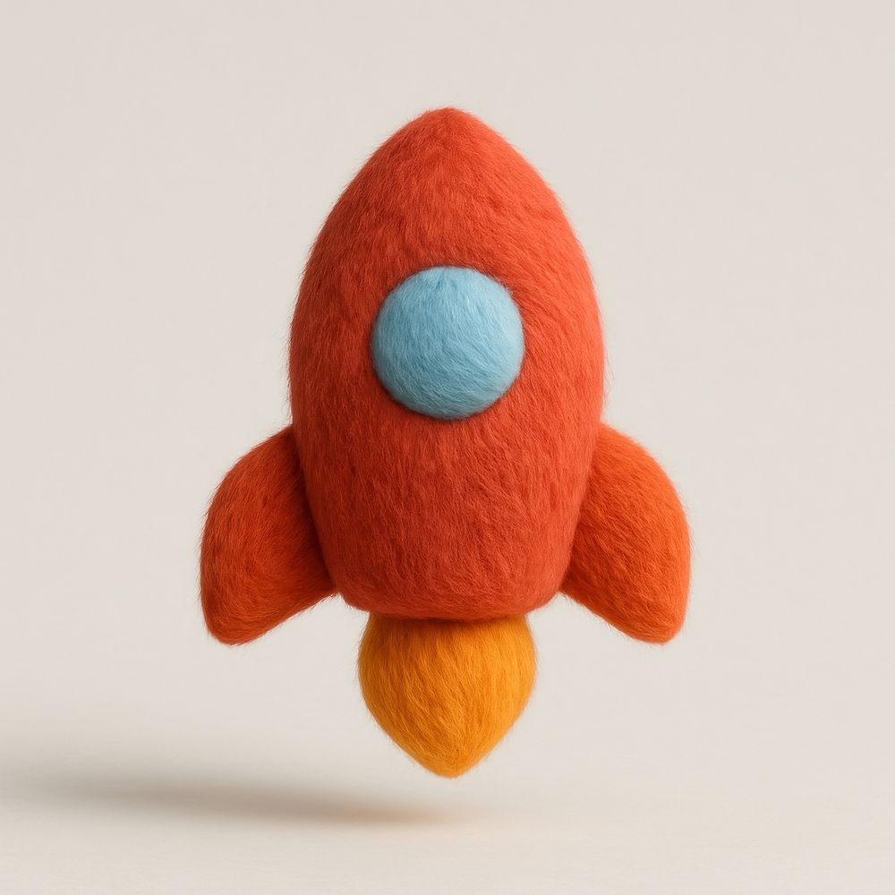 Fuzzy rocket toy illustration | Free Photo Illustration - rawpixel