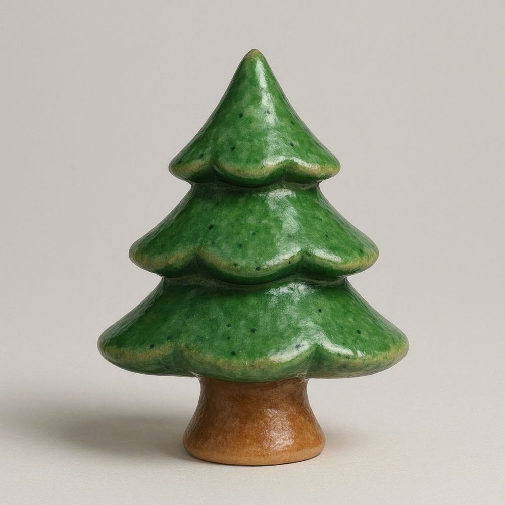 Ceramic evergreen tree sculpture art | Free Photo Illustration - rawpixel