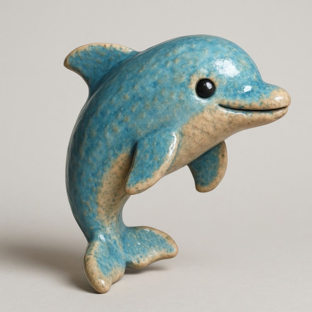 Ceramic dolphin figurine art | Free Photo Illustration - rawpixel