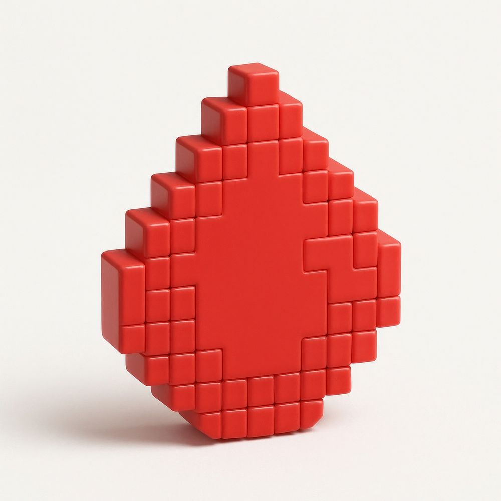 Pixelated red drop sculpture | Free Photo Illustration - rawpixel