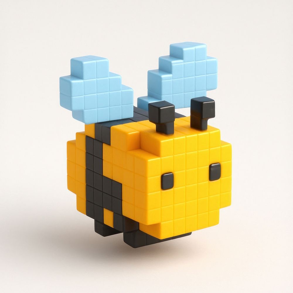 Pixelated bee toy illustration. | Free Photo Illustration - rawpixel