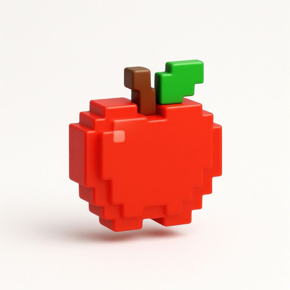 Pixelated apple 3D art | Free Photo Illustration - rawpixel