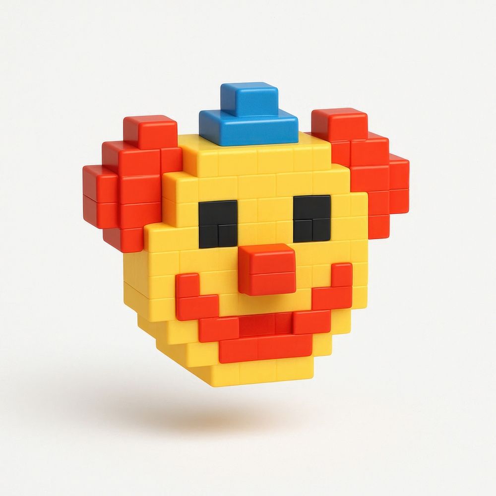 Colorful playful block clown | Free Photo Illustration - rawpixel
