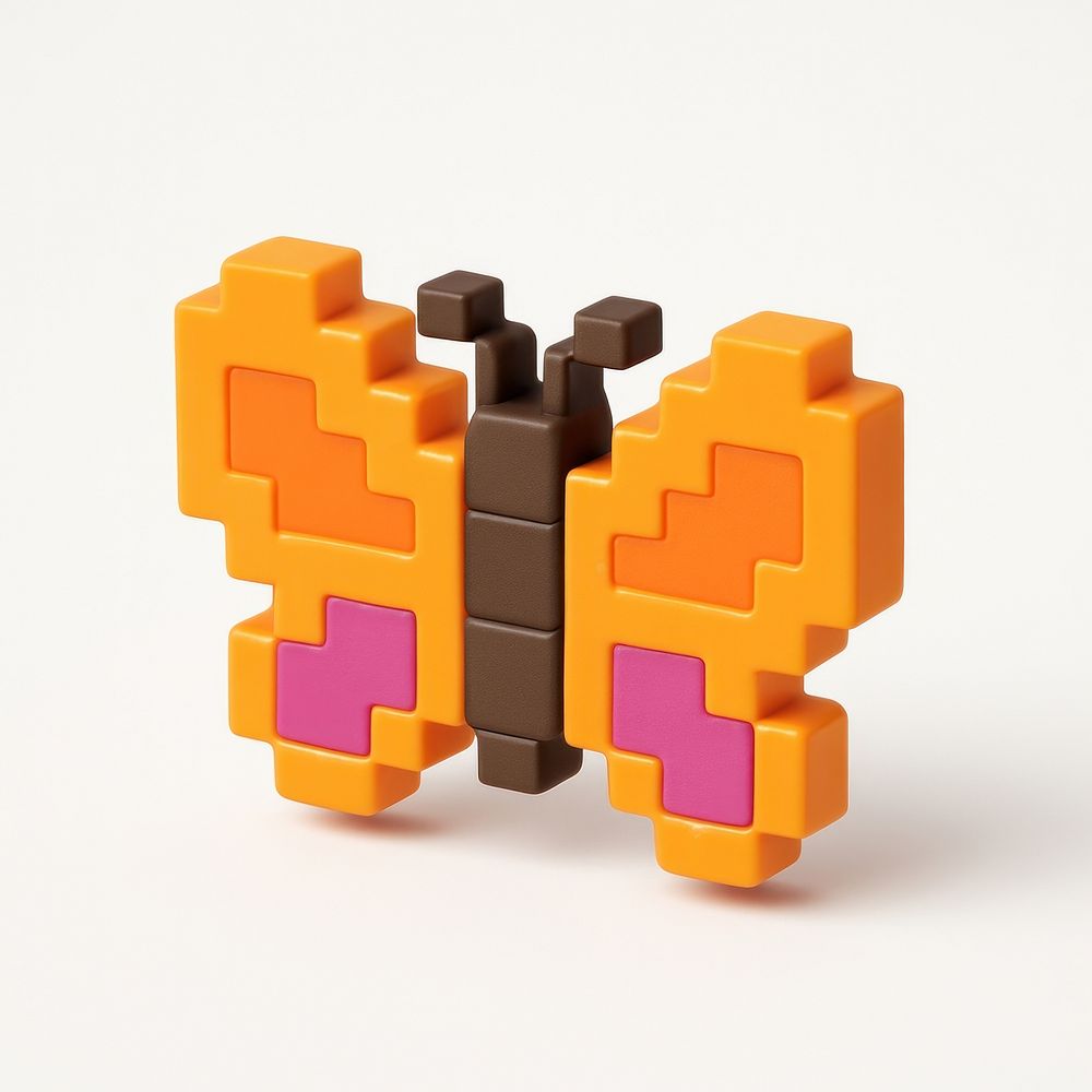 Pixelated butterfly toy design. | Free Photo Illustration - rawpixel