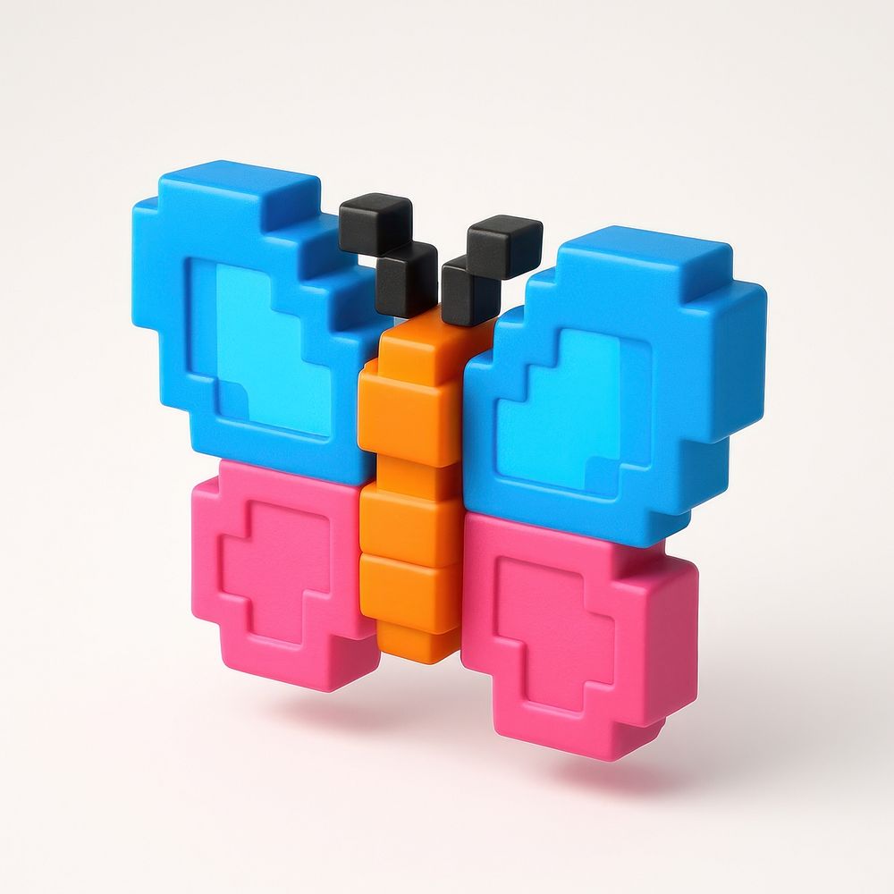 Colorful pixelated butterfly illustration | Free Photo Illustration ...