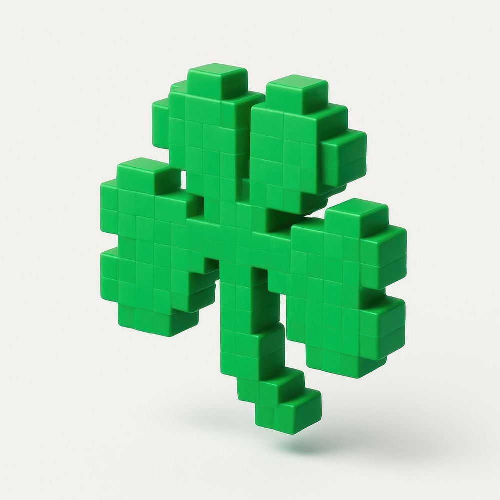 Pixelated green clover illustration | Free Photo Illustration - rawpixel
