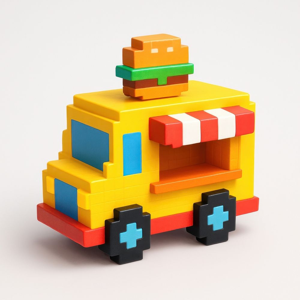 Colorful pixelated toy truck | Free Photo Illustration - rawpixel