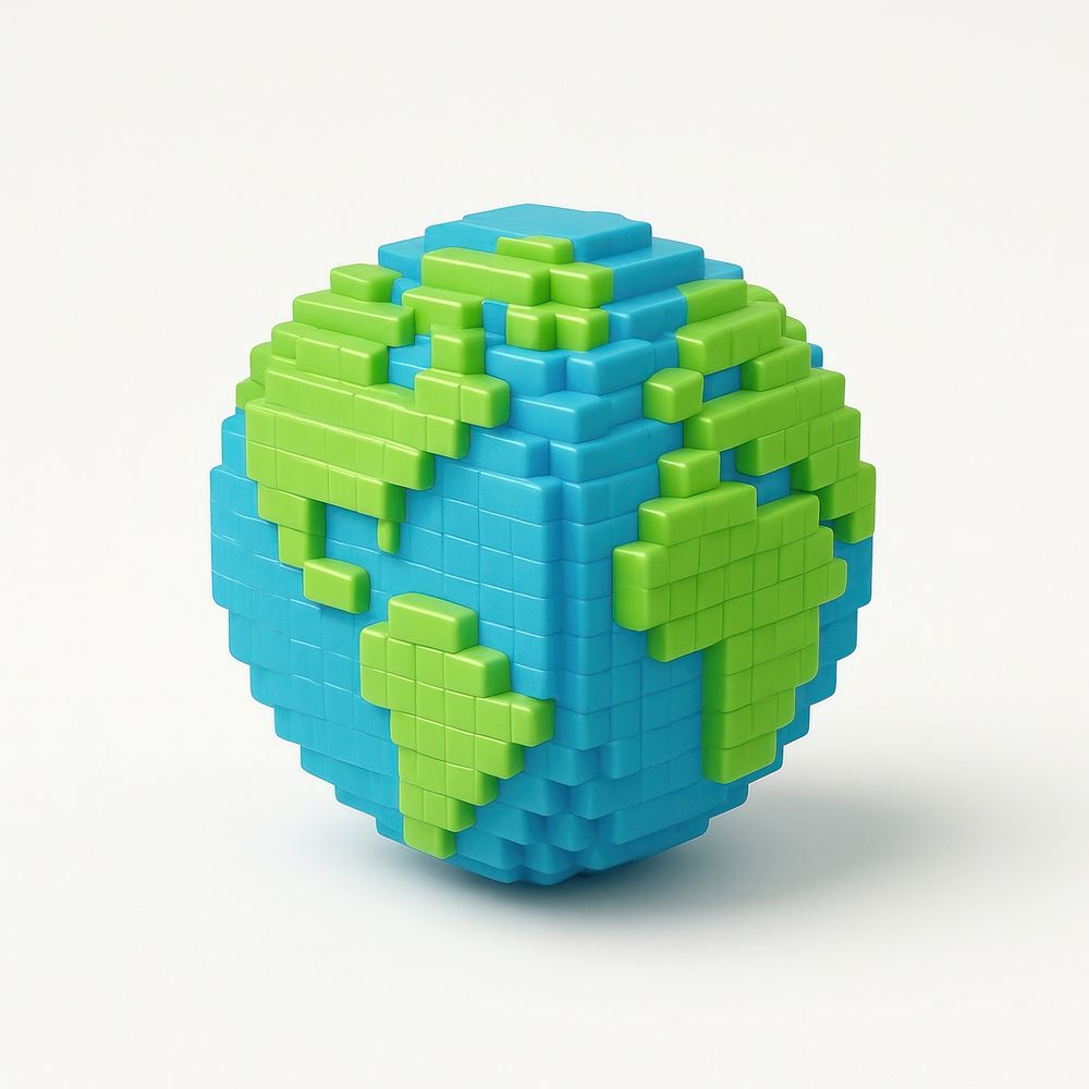 Pixelated Earth globe illustration | Free Photo Illustration - rawpixel