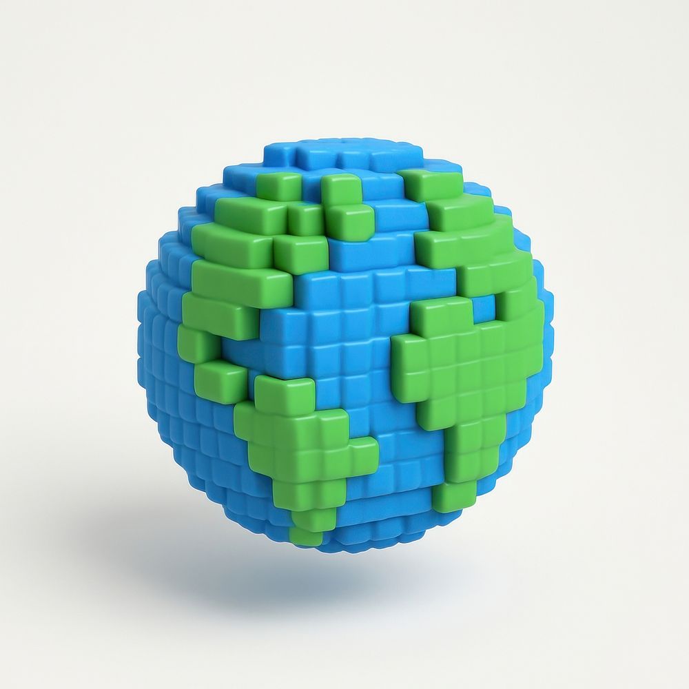 Pixelated Earth globe illustration. | Free Photo Illustration - rawpixel
