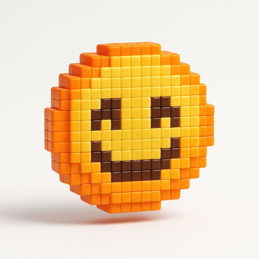 Pixelated emoji smiley face | Free Photo Illustration - rawpixel