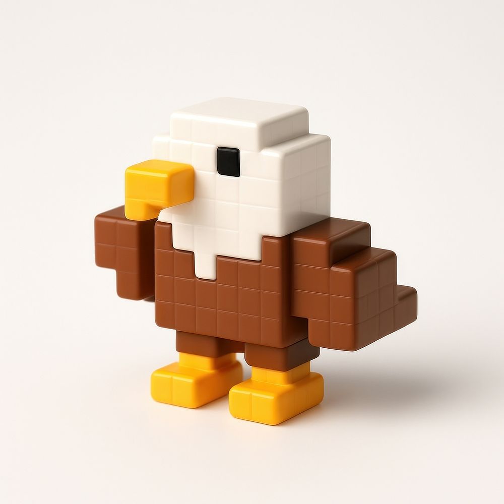 Blocky eagle toy illustration. | Free Photo Illustration - rawpixel