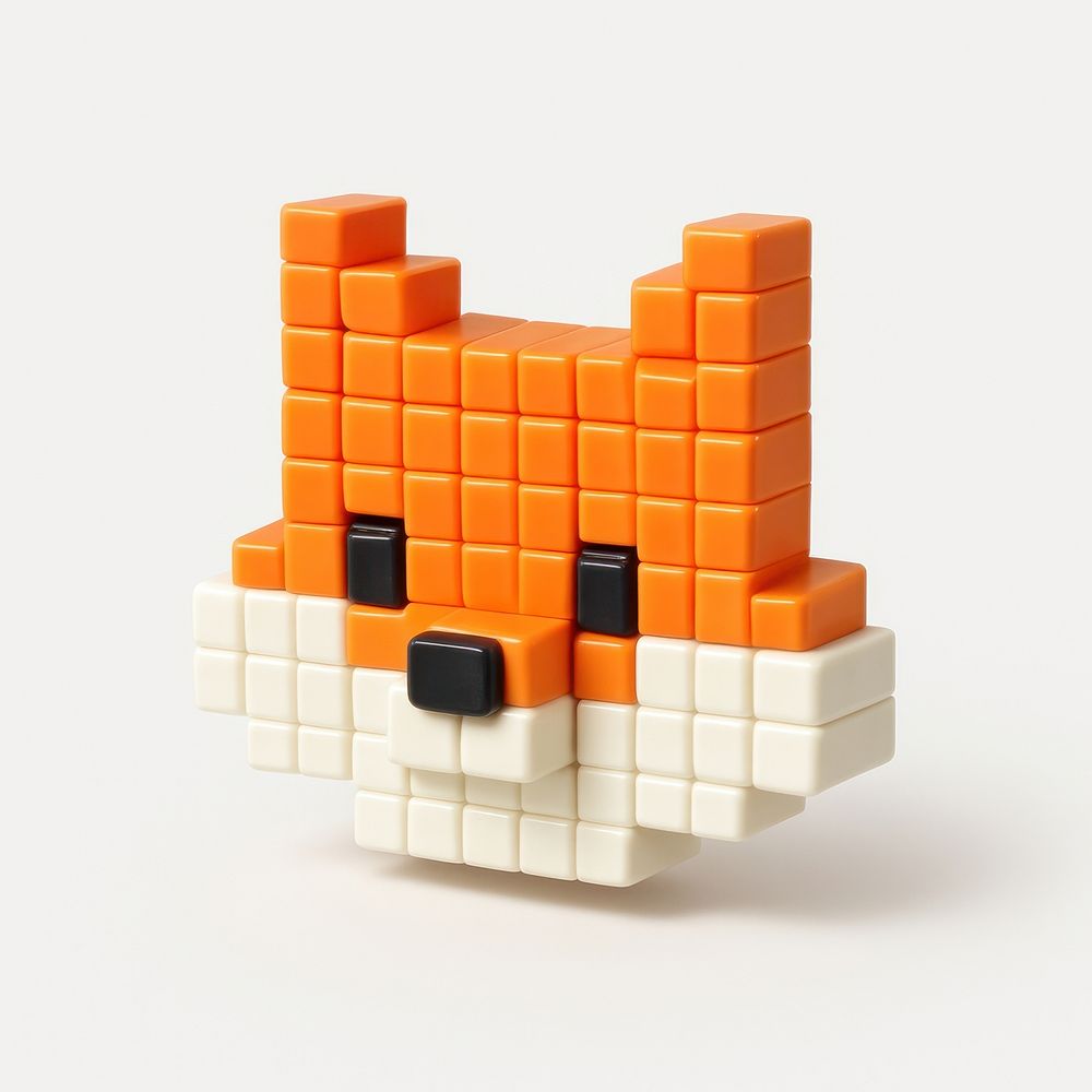 Pixelated fox head sculpture | Free Photo Illustration - rawpixel