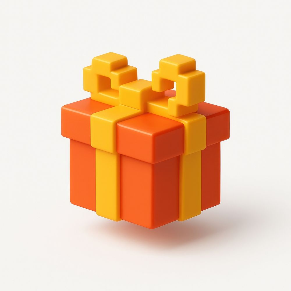 Colorful 3D pixelated gift | Free Photo Illustration - rawpixel