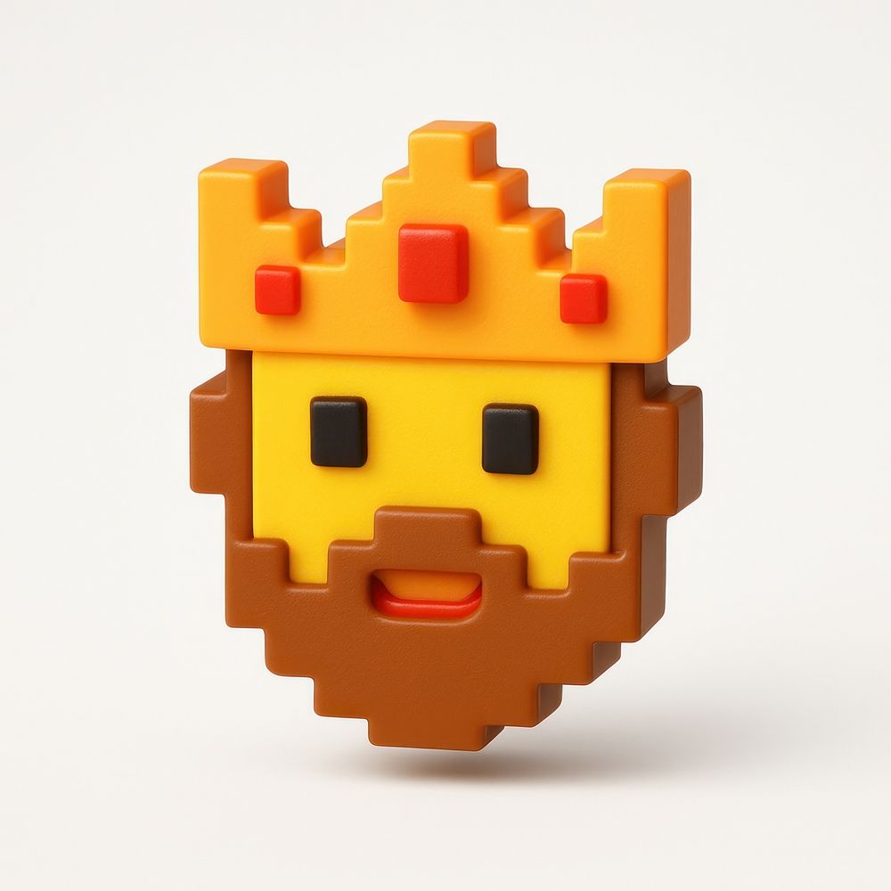 Pixelated king emoji art | Free Photo Illustration - rawpixel