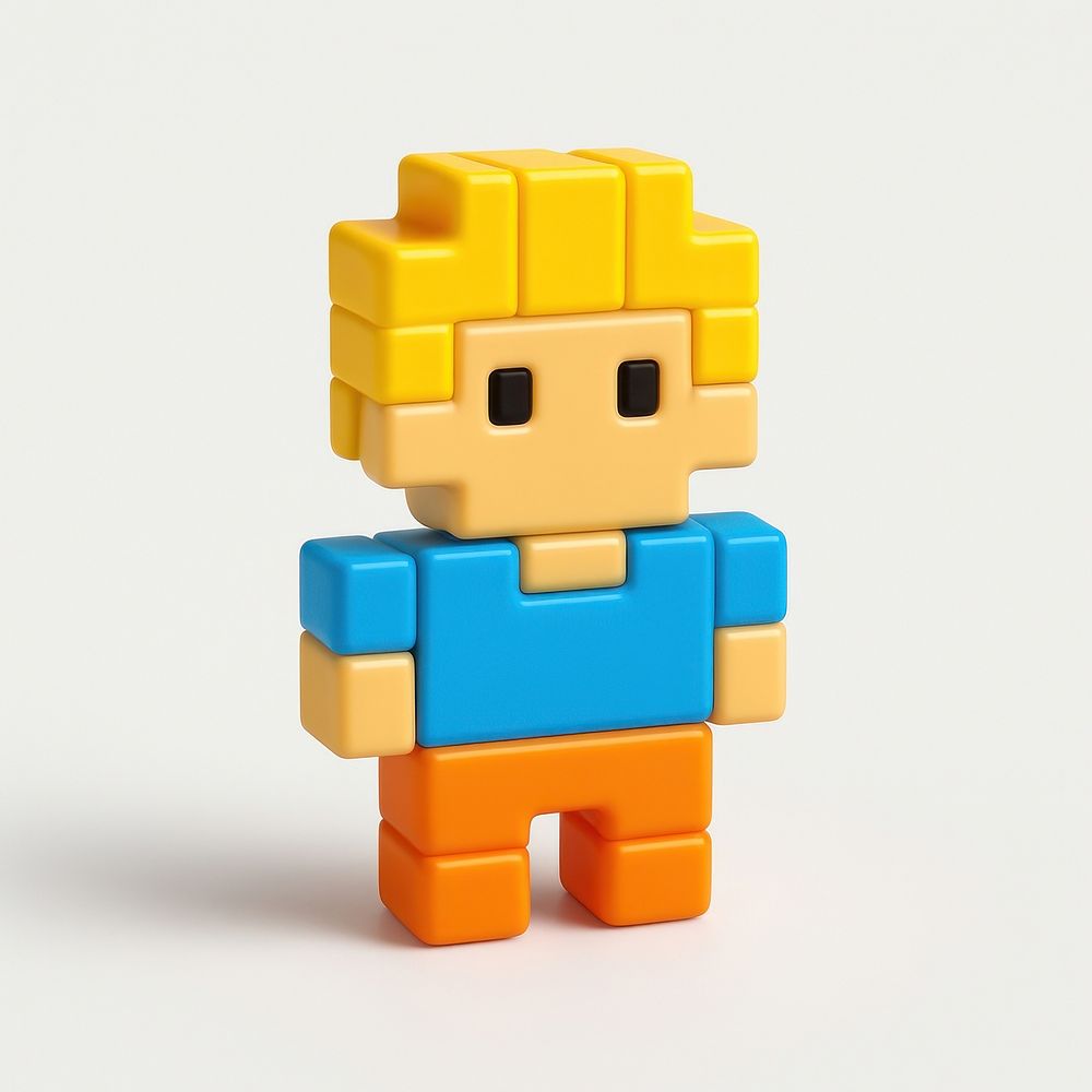 Colorful pixelated toy figure | Free Photo Illustration - rawpixel