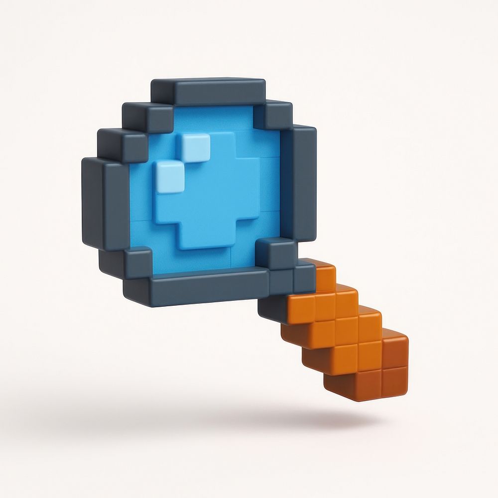 Pixelated magnifying glass icon | Free Photo Illustration - rawpixel