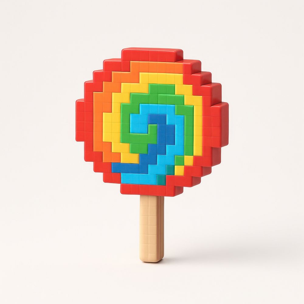 Colorful pixelated lollipop illustration. | Free Photo Illustration ...