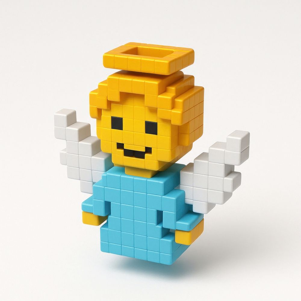 Pixelated angel toy design. | Free Photo Illustration - rawpixel