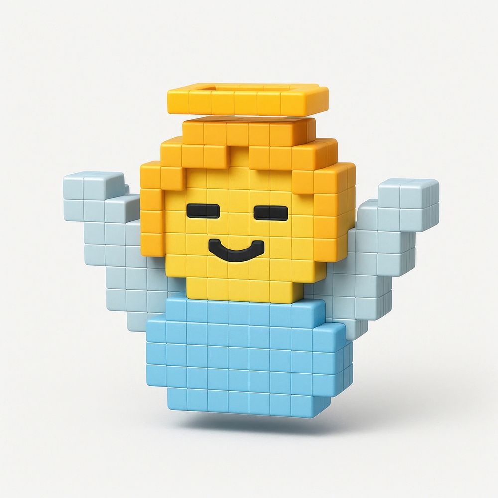 Pixelated angel toy design. | Free Photo Illustration - rawpixel