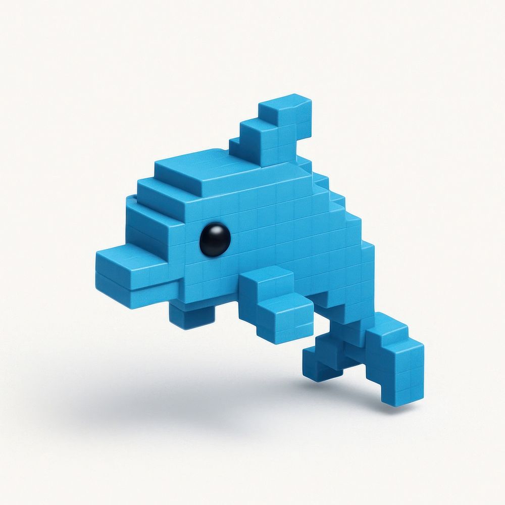 Pixelated dolphin digital art | Free Photo Illustration - rawpixel