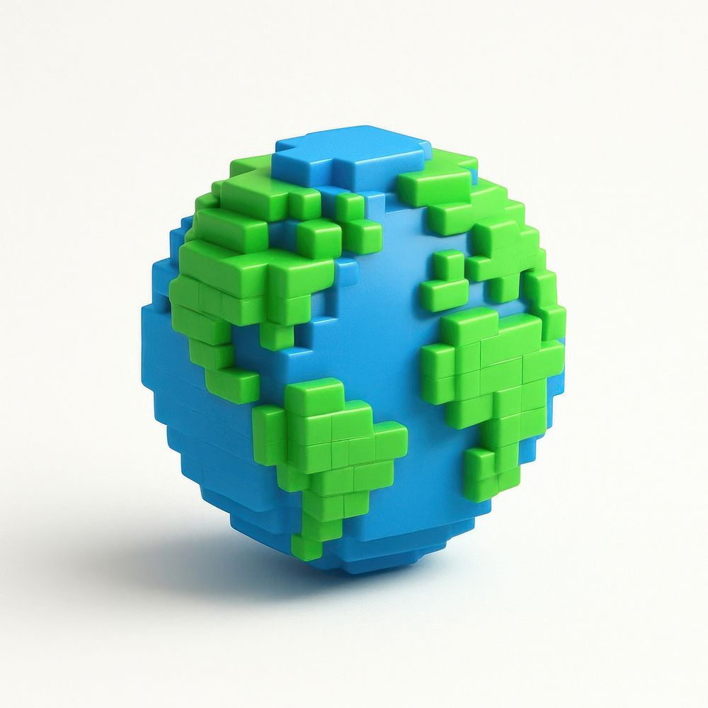 Pixelated Earth globe illustration | Free Photo Illustration - rawpixel