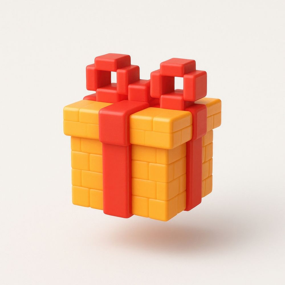 Colorful pixelated gift box | Free Photo Illustration - rawpixel