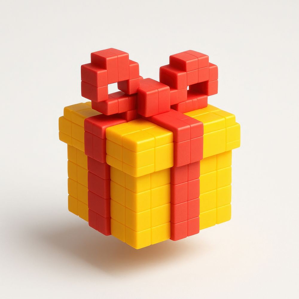 Pixelated gift box illustration | Free Photo Illustration - rawpixel