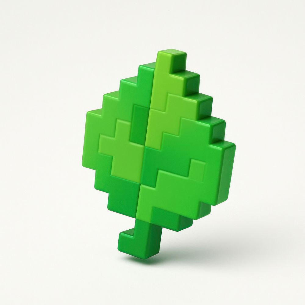 Pixelated green leaf design | Free Photo Illustration - rawpixel